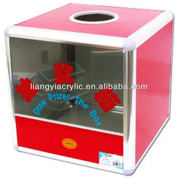 Elegant Design Lottery Red Acrylic Lucky Draw Box With Lock - Buy ...