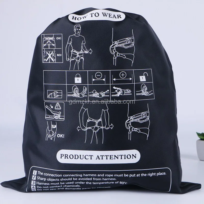 Recycled Custom Black Small Carry 100% Polyester Fabric Drawstring Gift ...