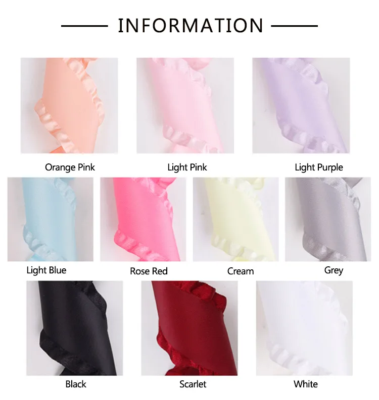 2 Inch Wide Satin Ribbon Double Ruffle Edged Ribbon For Pleat Dress ...