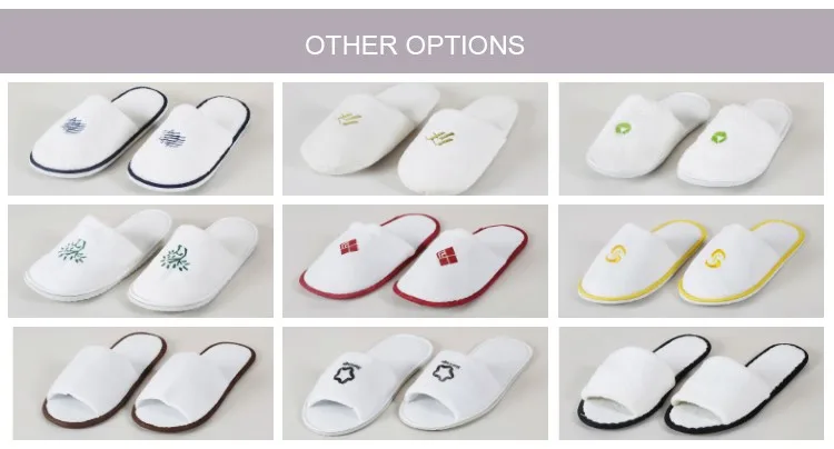 Luxury Custom Embroidered Logo Disposable White Hotel Bath Slipper ...