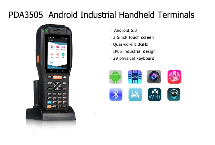Android Pda Barcode Scanner Pda3505 Data Terminal With Thermal Printer ...