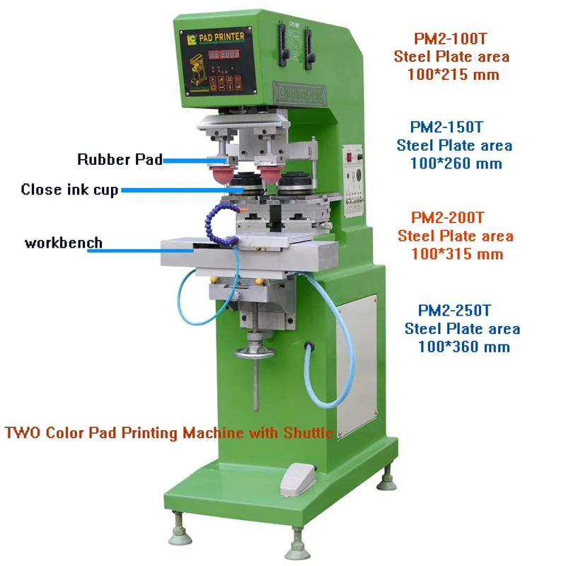 2 Color Tampography Tabletop Pneumatic Pad Printing Machine For Plastic ...
