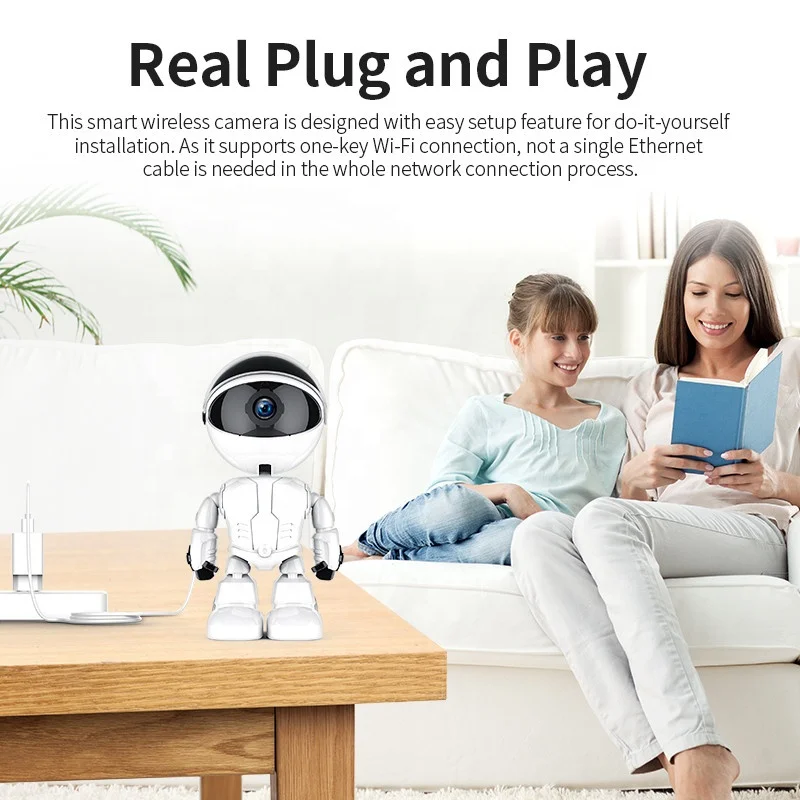 AI Motion Tracking CCTV Smart Home Security 1080P Robot WIFI IP Camera ...