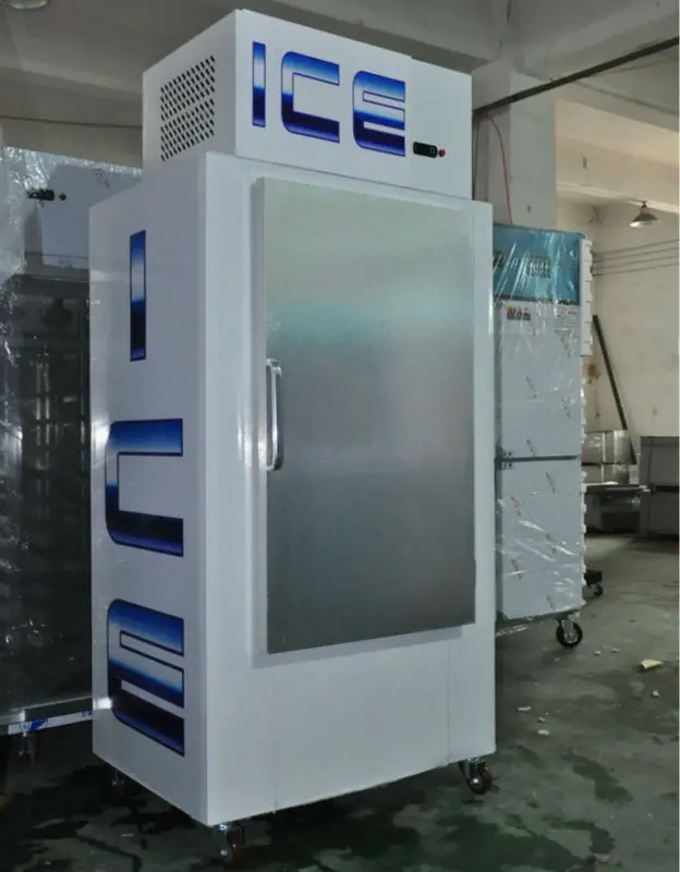 Outdoor Bagged Ice Merchandisers With Glass Door For Ice Blocking ...