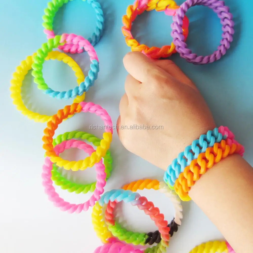 Custom Rainbow Chain Link Silicone Bracelets Gay Pride Rainbow Silicone ...