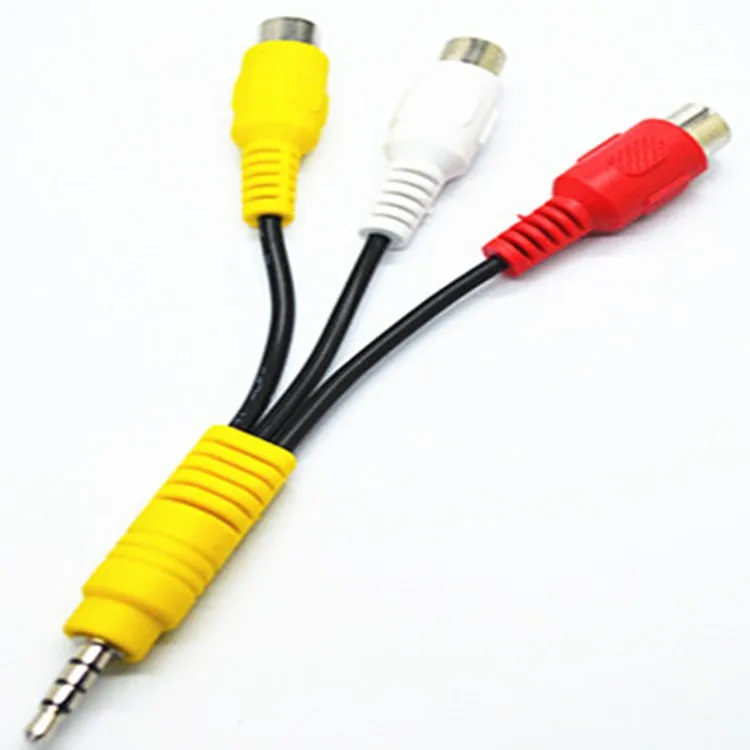 Y Splitter Audio Adapter Rca Cable 3.5mm 4 Pole Male To 3 Rca Male ...
