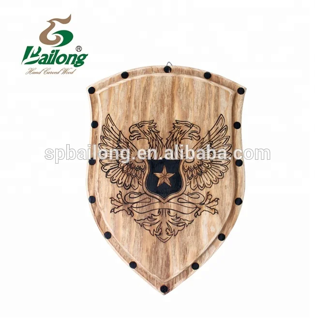 Rustic Home Decor Logos - Custom Wooden Shield Bar Wall Decor