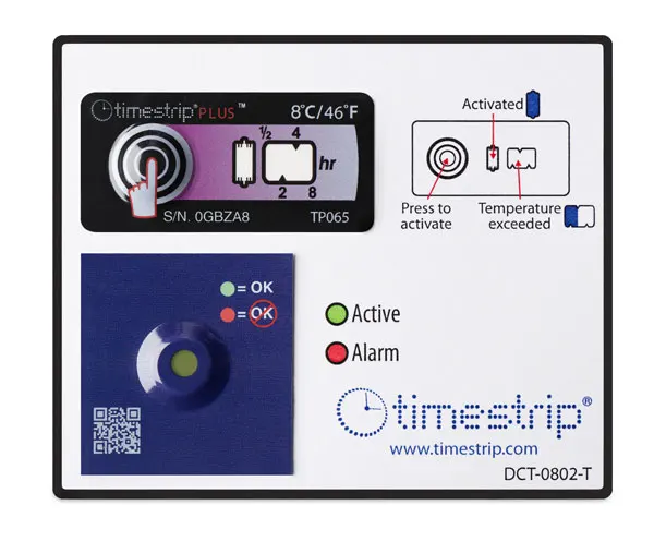 Timestrip 2-8C Temperature Label for Pharmaceutical Cold Chain