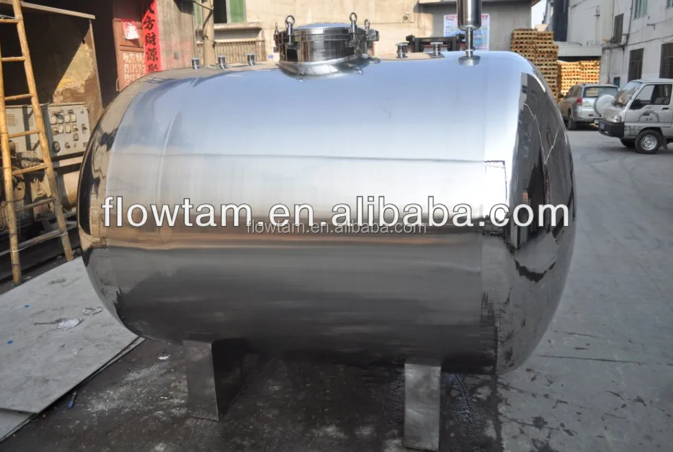 Horizontal de acero inoxidable tanque de almacenamiento de agua-Equipo ...