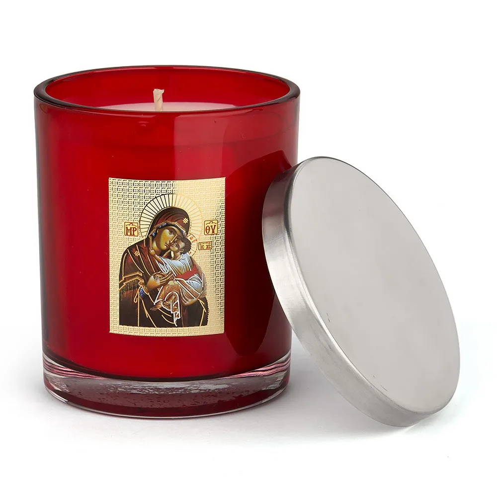 High Quality Electroplated Religious Glass Candle With Lid - Buy ...