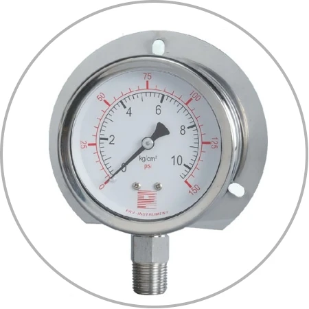 Panel Mount Stainless Steel Pressure Gauge With Flange - Buy Panel ...