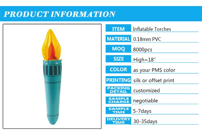 Pvc Big Inflatable Torches Toys Plastic Make Custom Vinyl Torches Toys ...