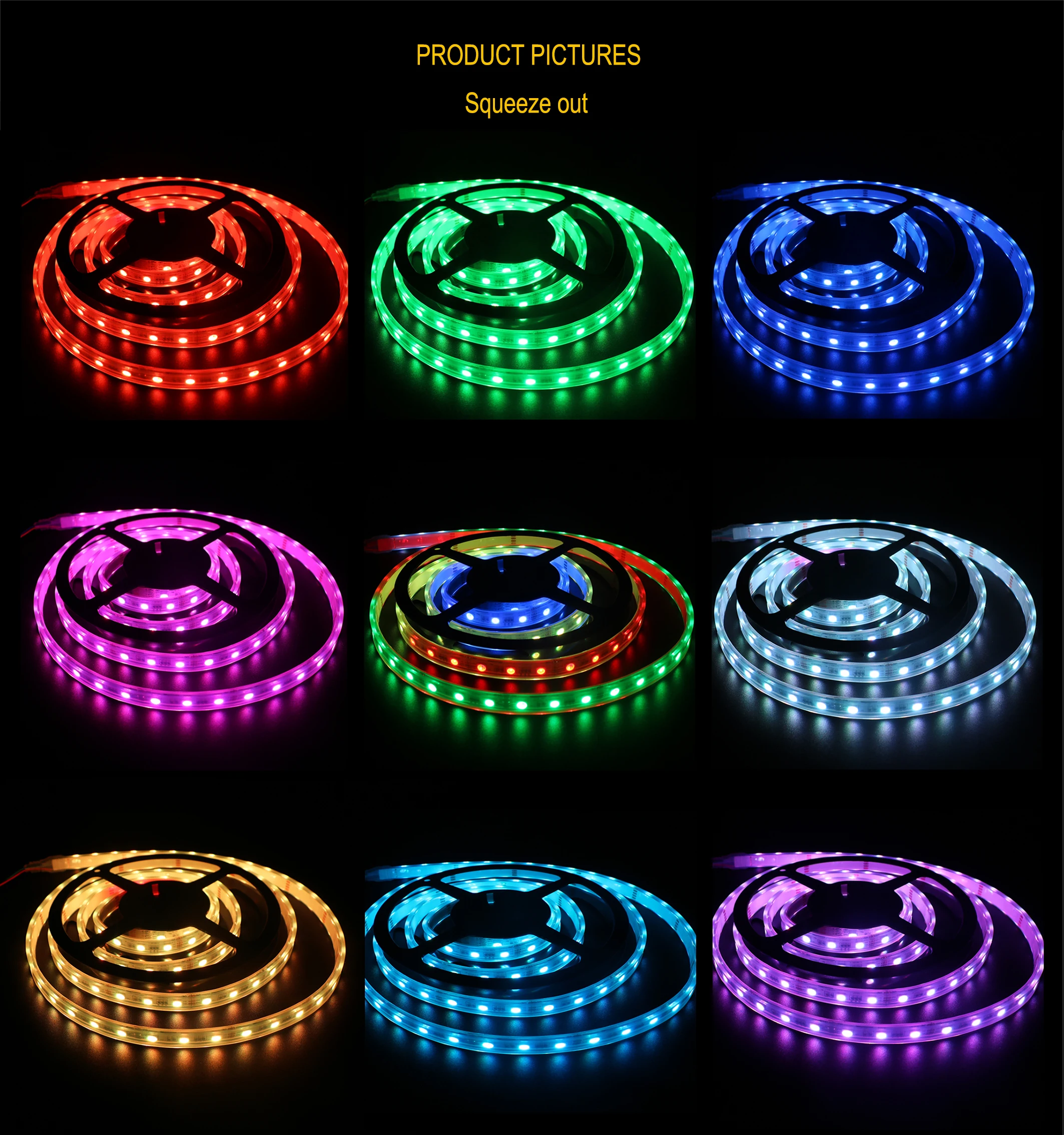 Free Sample Led Light 60leds/m Smd 5050 Strip Lights Rgb Available ...