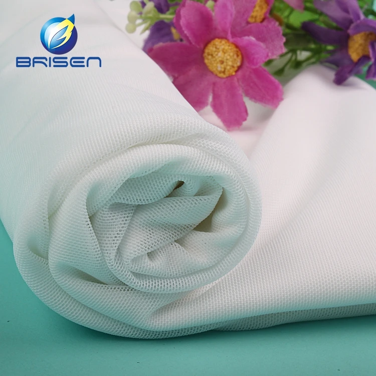 White Nylon Spandex Decoration Transparent Stretch Mesh Fabrics - Buy ...