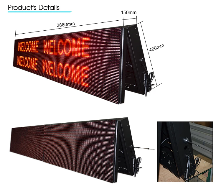 Ip53 P10 9x3 Red Led Message Board Outdoor Led Message Board Display ...