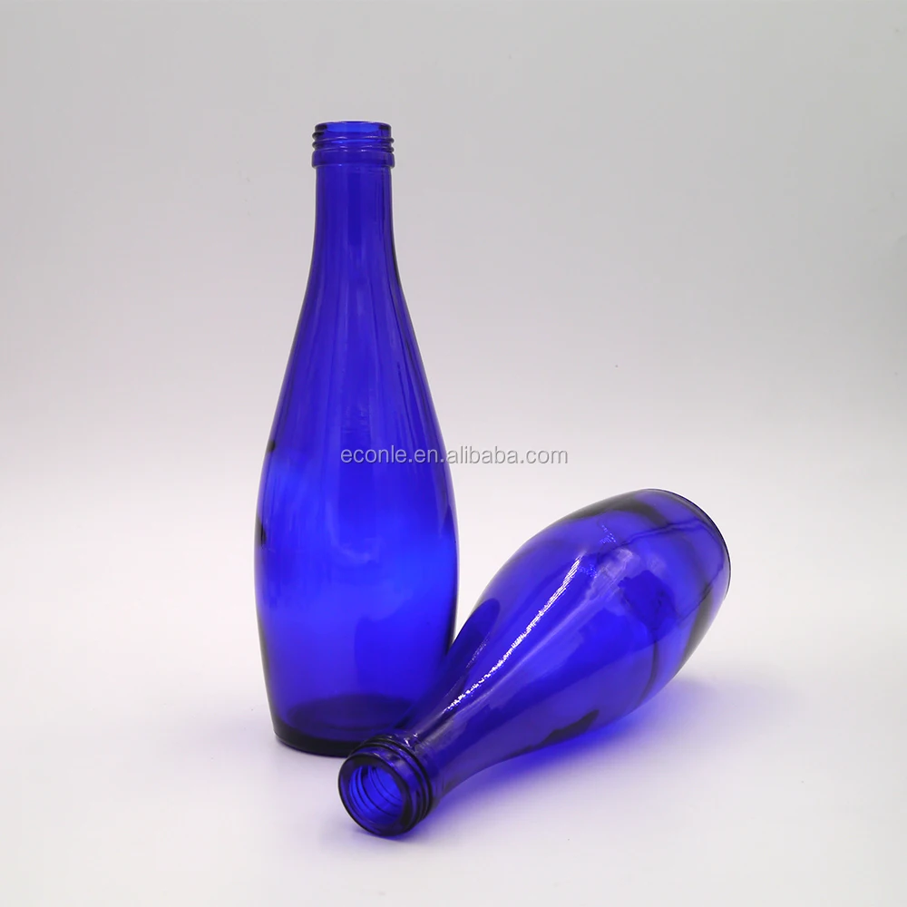 Wholesale 330ml Cobalt Blue Glass Water Bottle with Screw Cap