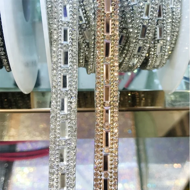 Chain Trim for Clothing - Elegant Glass Beaded Rhinestones