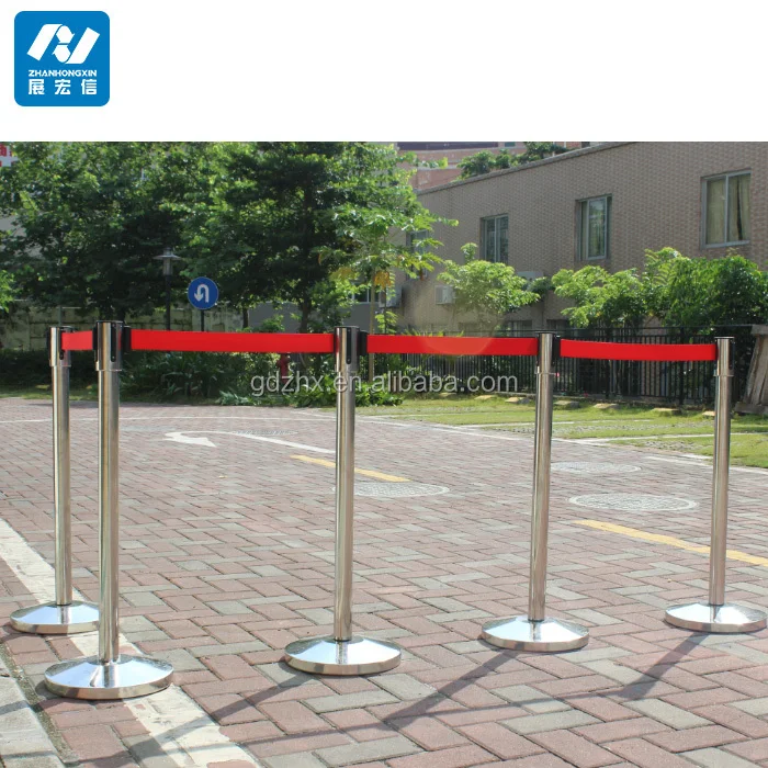 Retractable Belt Poles With Red Ribbon Cassette And Cafe Barrier - Buy ...