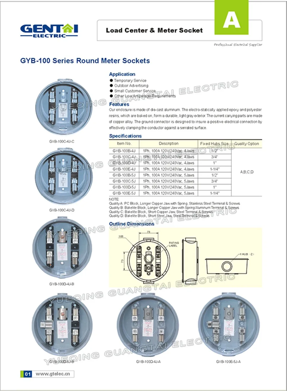 High Quality Cheaper Gyfd-sr-100a-l 100a Aluminum Enclosure Combination ...