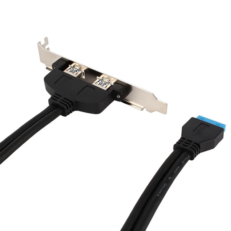 Black Usb3.0 Pci-e Rear Panel Bracket Mainboard 20pin To Dual Port ...