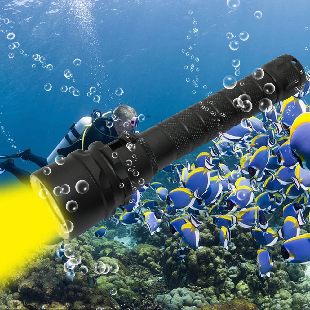 3000 Lumens Led Scuba Diving Flashlight 100m Underwater Waterproof Led ...