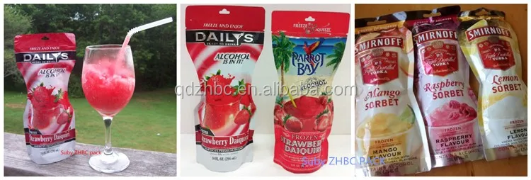 Plastic Ziplock Alcohol Frozen Cocktails Drink Packaging Pouch - Buy ...