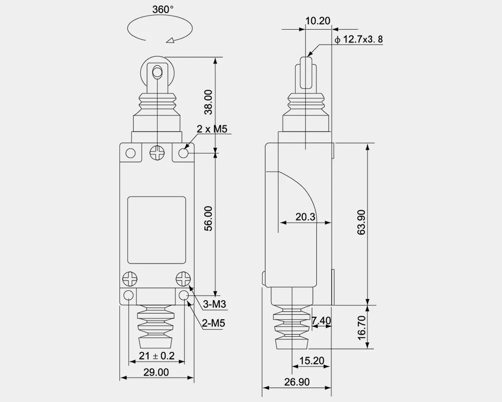 Tmaztz Tz-8112 Limit Switch 250vac/10a Me Series Waterproof With ...