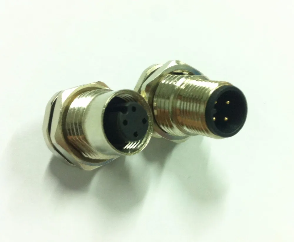 M12 Pcb Panel Mounted Connector 4pin 5pin Electrical M12 Screw ...