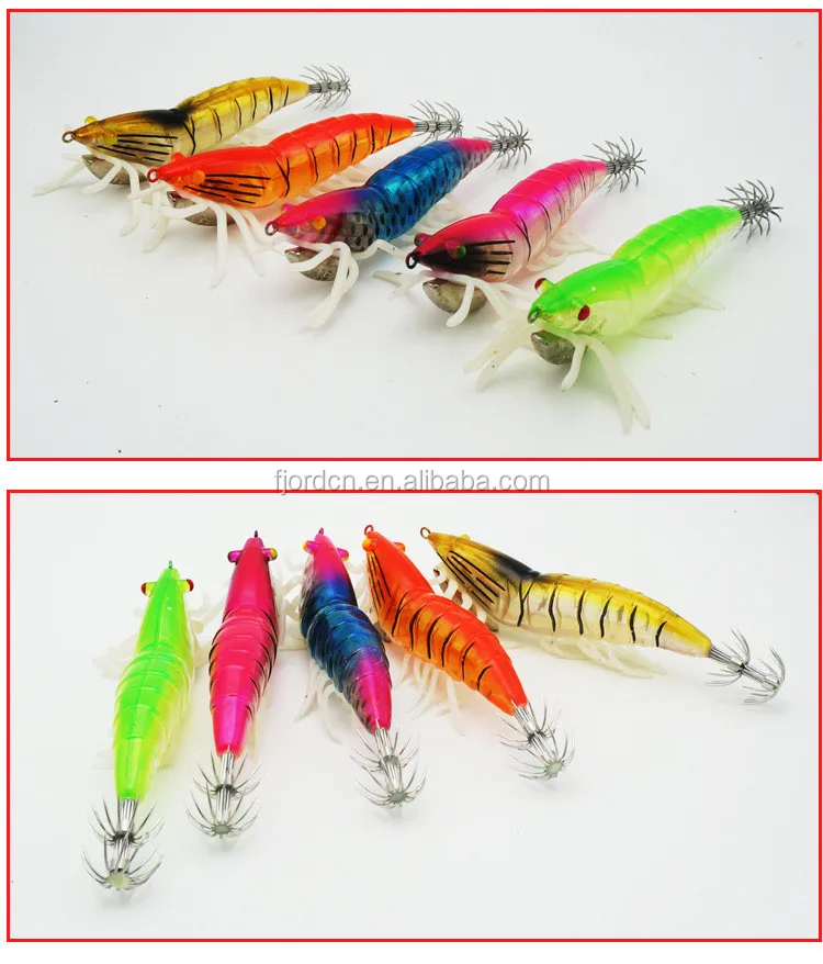 Fjord Laser Fish 3d Eyes Artificial Shrimp Bait Hard Plastic Equipment Fishing Squid Jig Lure ...
