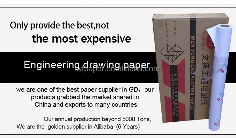 80gsm White Bond Paper for Plotter - Anti-Curl & Virgin Pulp