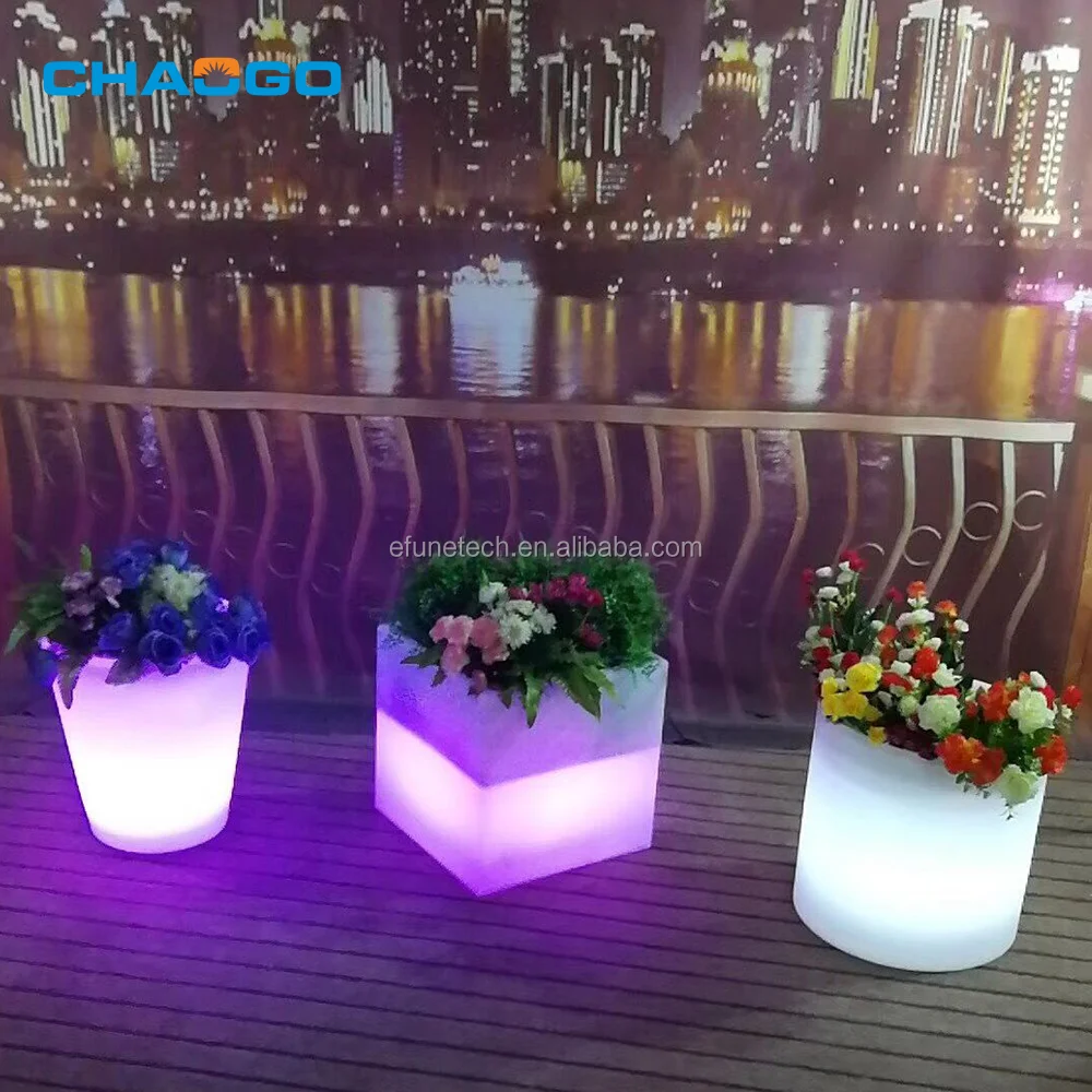 LED Flower Bucket - Rechargeable, Color-Changing Planter