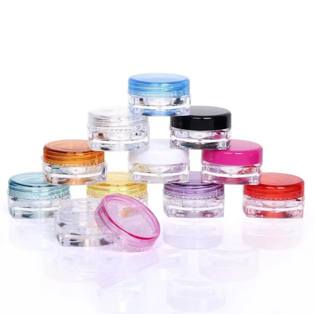 3g Clear Square Plastic Ps Sample Jar 10pc/pack - Buy Nail Art Glitter ...