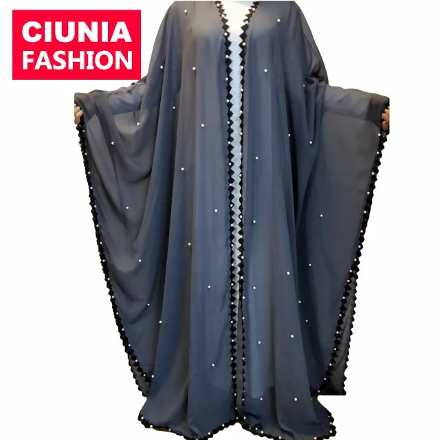 1653# Abaya Dubai Size Muslim Dress Kimono Ramadan Kaftan Islamic Clothing Butterfly Style Bat ...