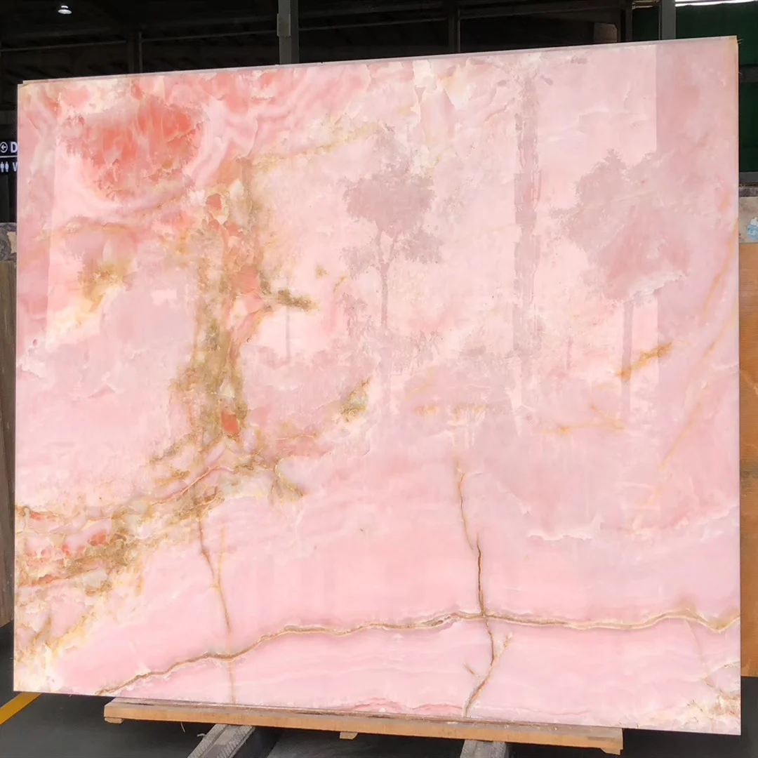 Beautiful Pink Onyx Slab - Perfect for Marble Countertops