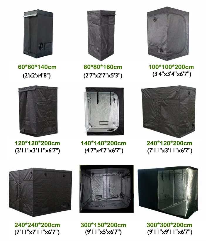 2x2 2x4 3x3 4x4 4x8 1680d Indoor Hydroponic Grow Tent Reflective ...