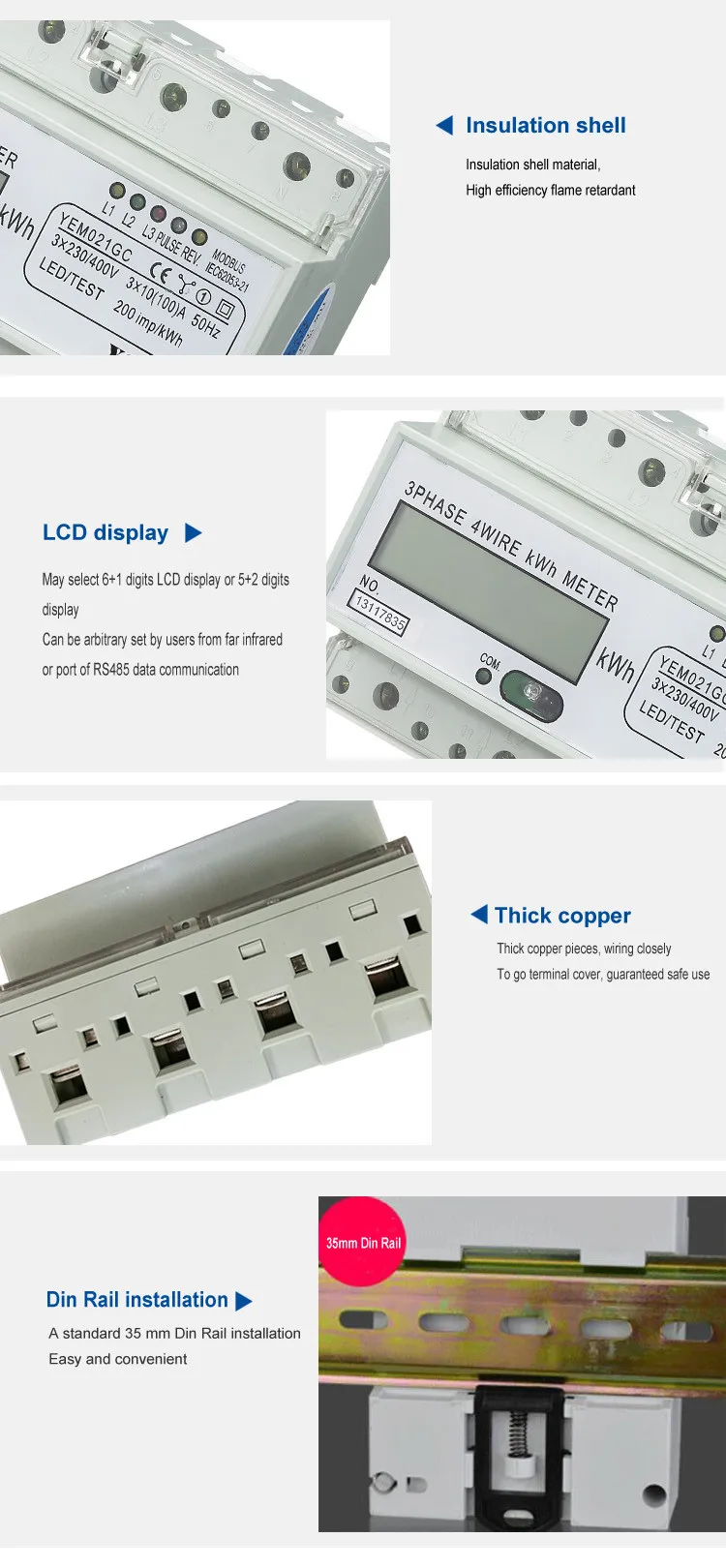 YEM021GC Energy Meter - Precision 3 Phase Power Measurement