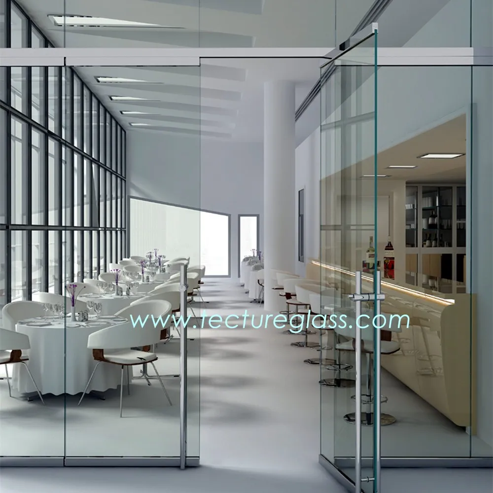 Tecture Thin Profile Frameless Glass Partition for Offices