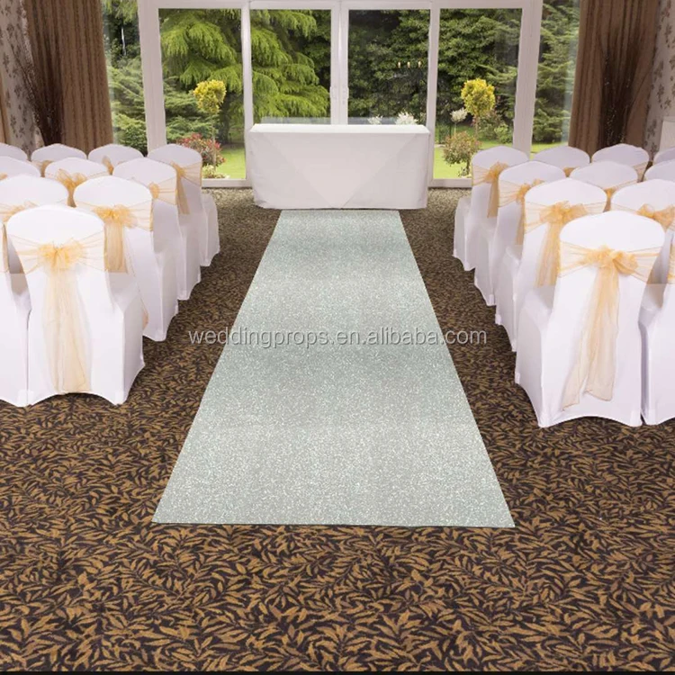 Tianhou T Stage Aisle Runner Roll - White Glitter Carpet
