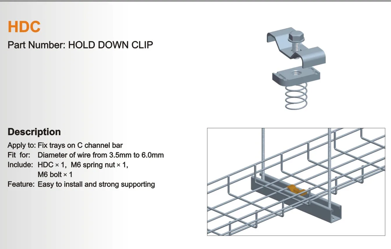 Electrical Cable Trays-HOLD DOWN CLIP, View electrical cable trays ...