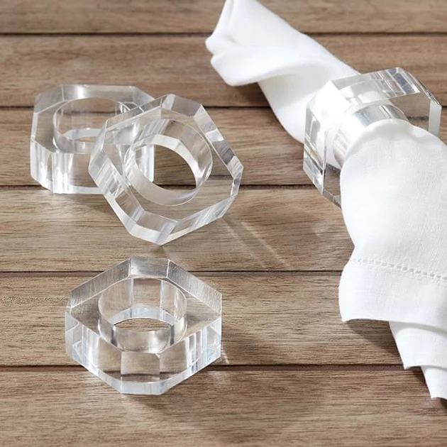Custom Small Crystal Solid Transparent Acrylic Perspex Napkin Ring ...