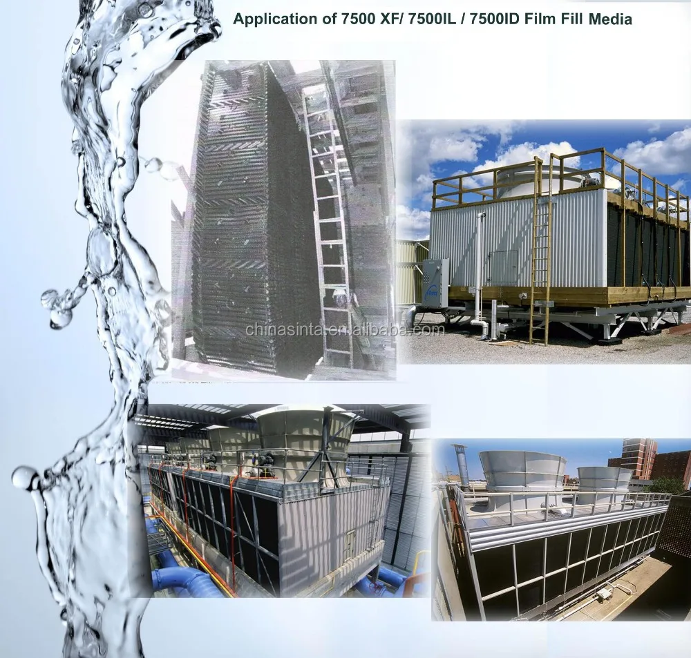 Hanging Type Crossflow Film Fill Media 2/3/4/5ft Mx75 Cooling Tower Pvc ...