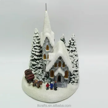 Handmade Resin Snow House Decoration Polyresin Christmas Village Houses ...