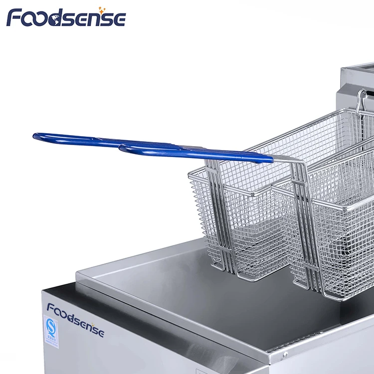 Stainless Steel Commercial 1-Tank 2-Basket Top Fryer Gas Fish Fryer ...