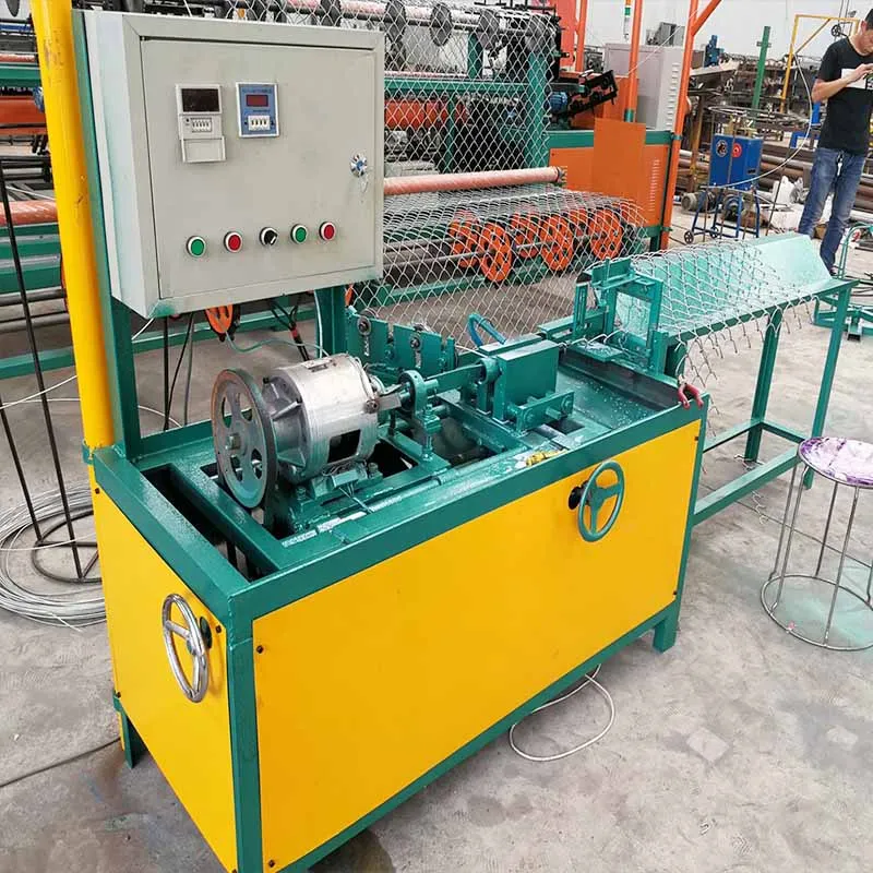 Vinyl Double Wire Inlets Manual Operated Chain Link Fence Machine Making
