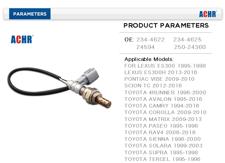89465-06190 Oxygen Sensor for Toyota Matrix Camry