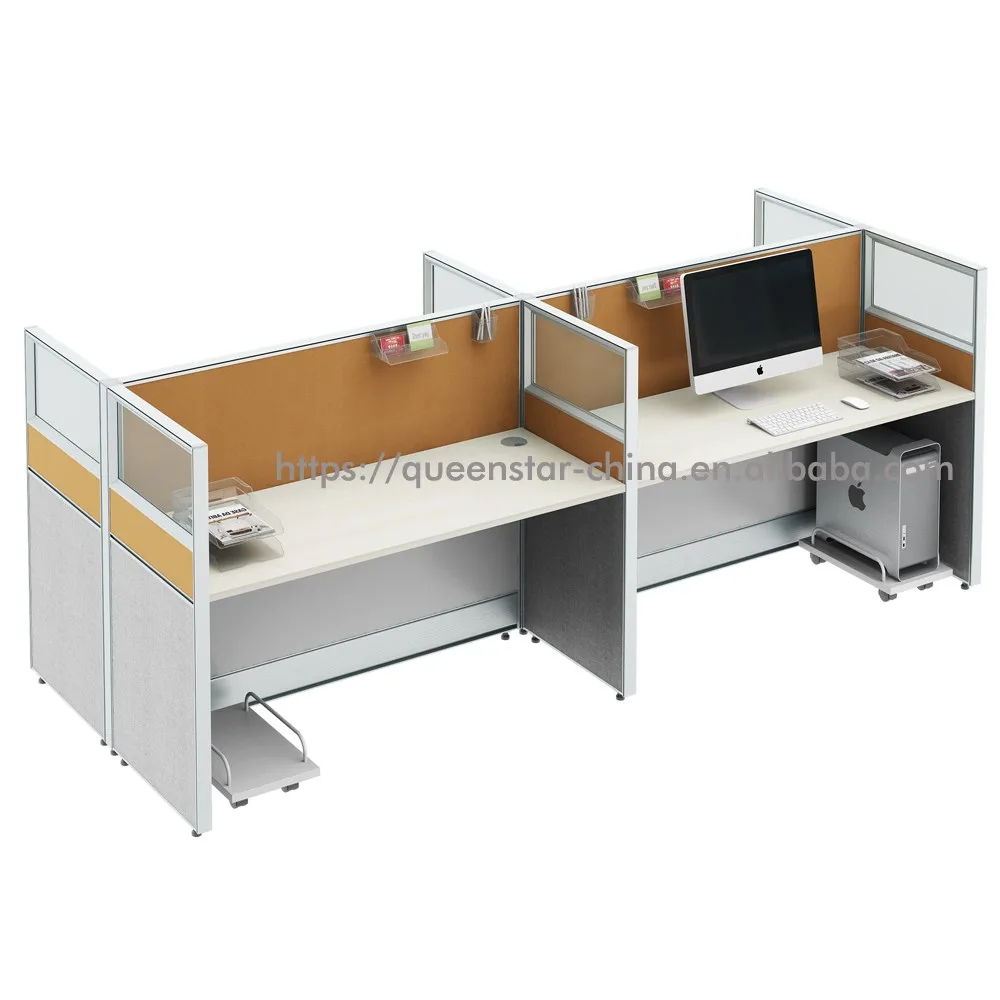 Qs-ow03 120 Degree 3 Person Linear Modular Office Partition Workstation ...