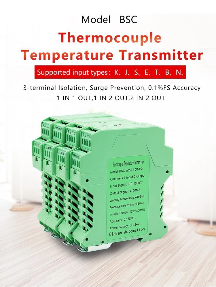 BSC 4-20ma Output Isolated Transducer for K Type Thermocouple