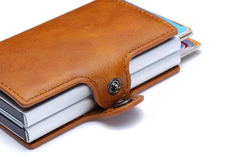 Factory New Design Pu Leather Pop Up Card Wallet With Double Aluminium ...