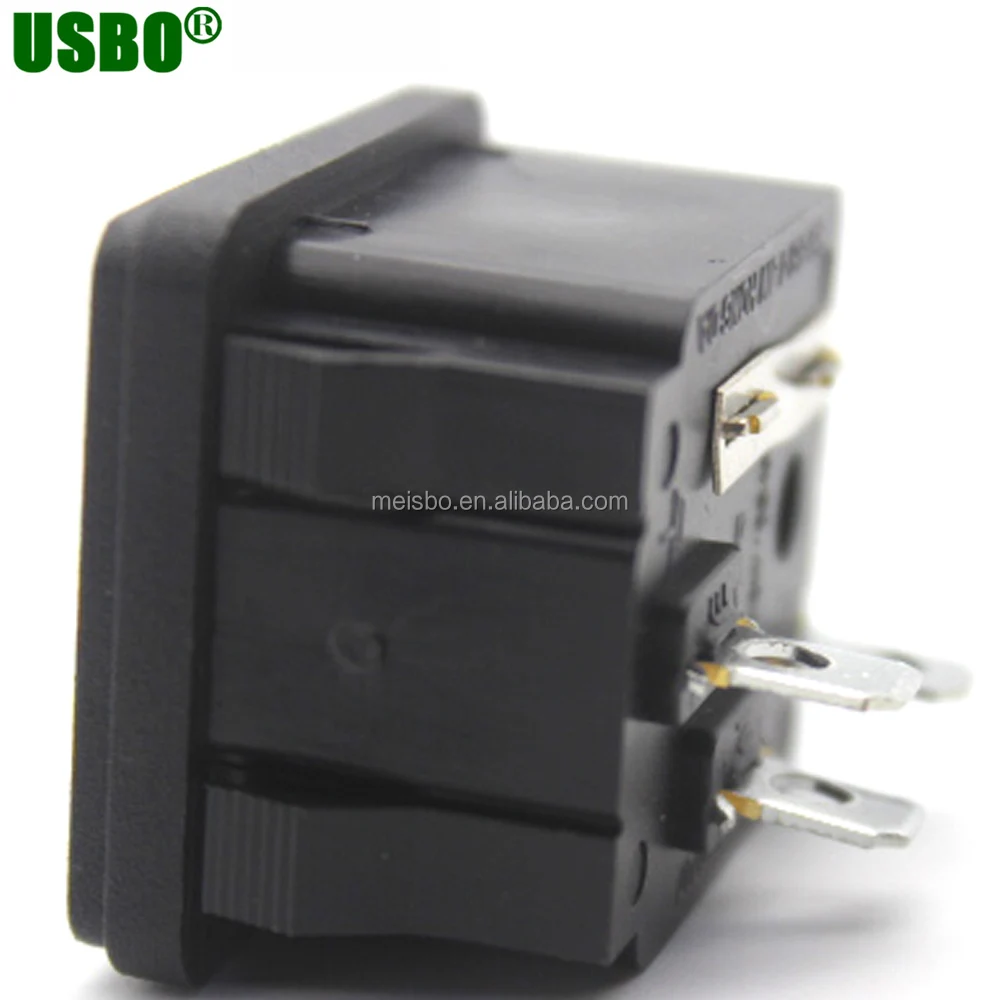 10a 250v Ac Power Entry Module Receptacle Fuse Iec Inlet 3 Inside Pin ...