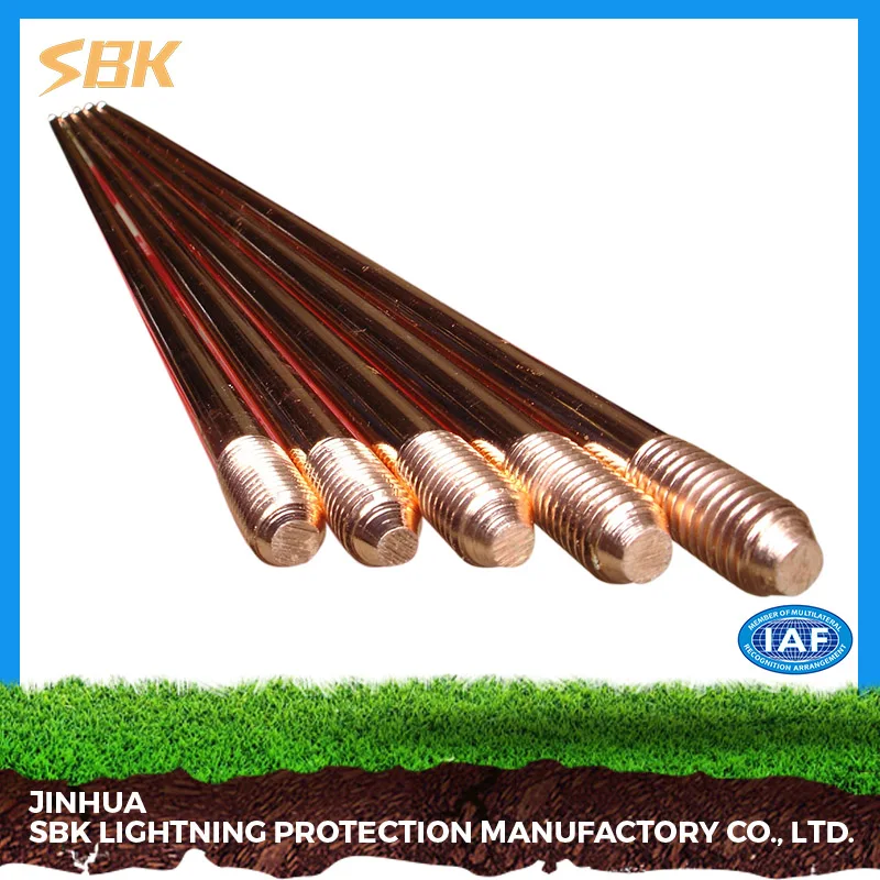 Earthing And Lightning Protection System Copper Clad Ground Rod - Buy ...